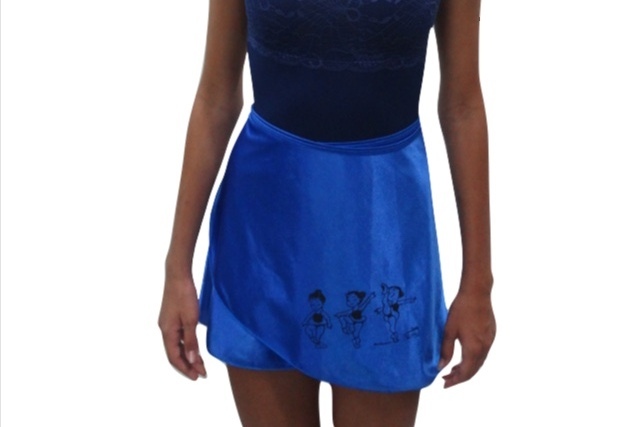 Saia Ballet transpassada Azul Royal DN Trio – Do Dance